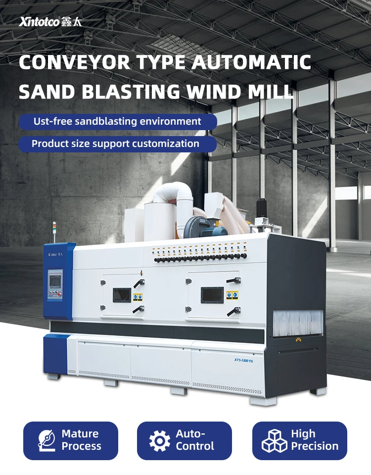Automatic Pass-through Conveyor Sandblasting Machine for Wood Flat ...