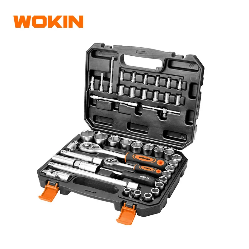 WOKIN 1/2 Inch Industrial 45pcs 1/4 Socket Wrench Set - Chrome Vanadium ...
