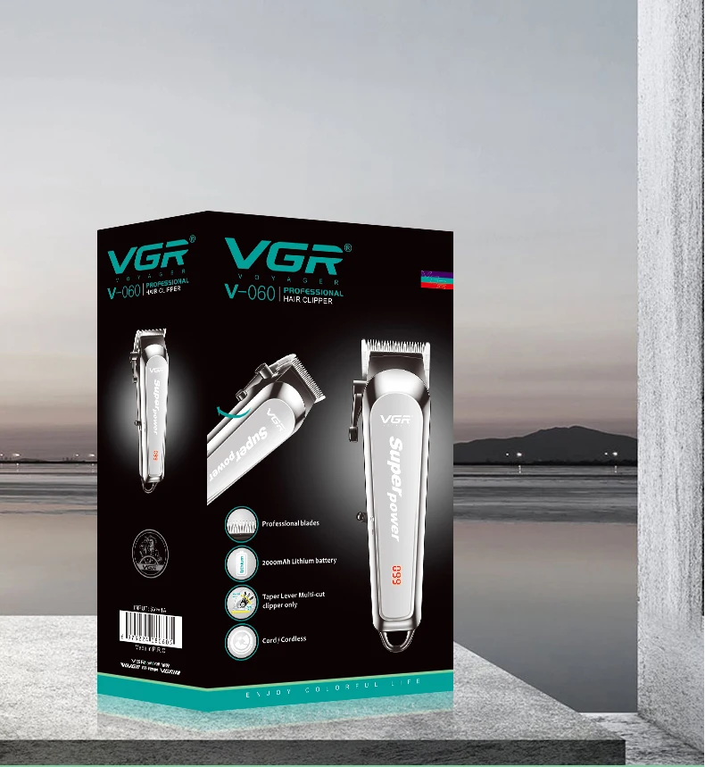 Vgr V-060 Adjustment Electric Cordless Hair Trimmer For Barber Professional Men Rechargeable ...