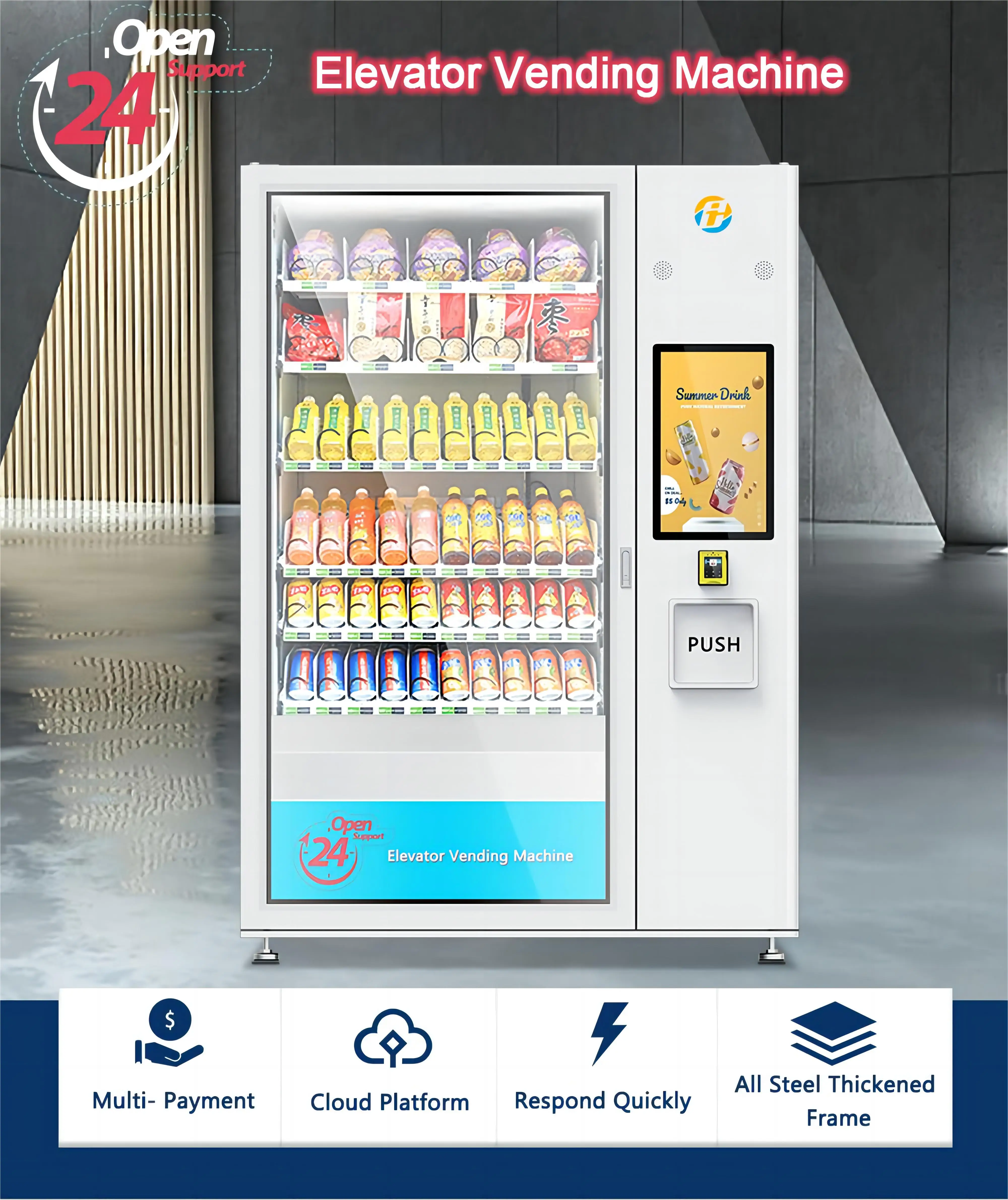 ISURPASS Automatic Elevator Vending Machine for Fresh Food and ...