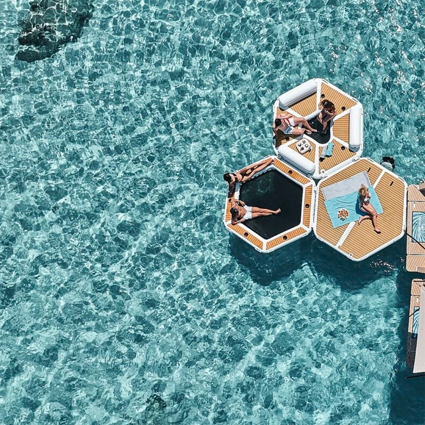 Outdoor Drop Stitch Inflatable Teak Floating Dock With Eva Portable ...