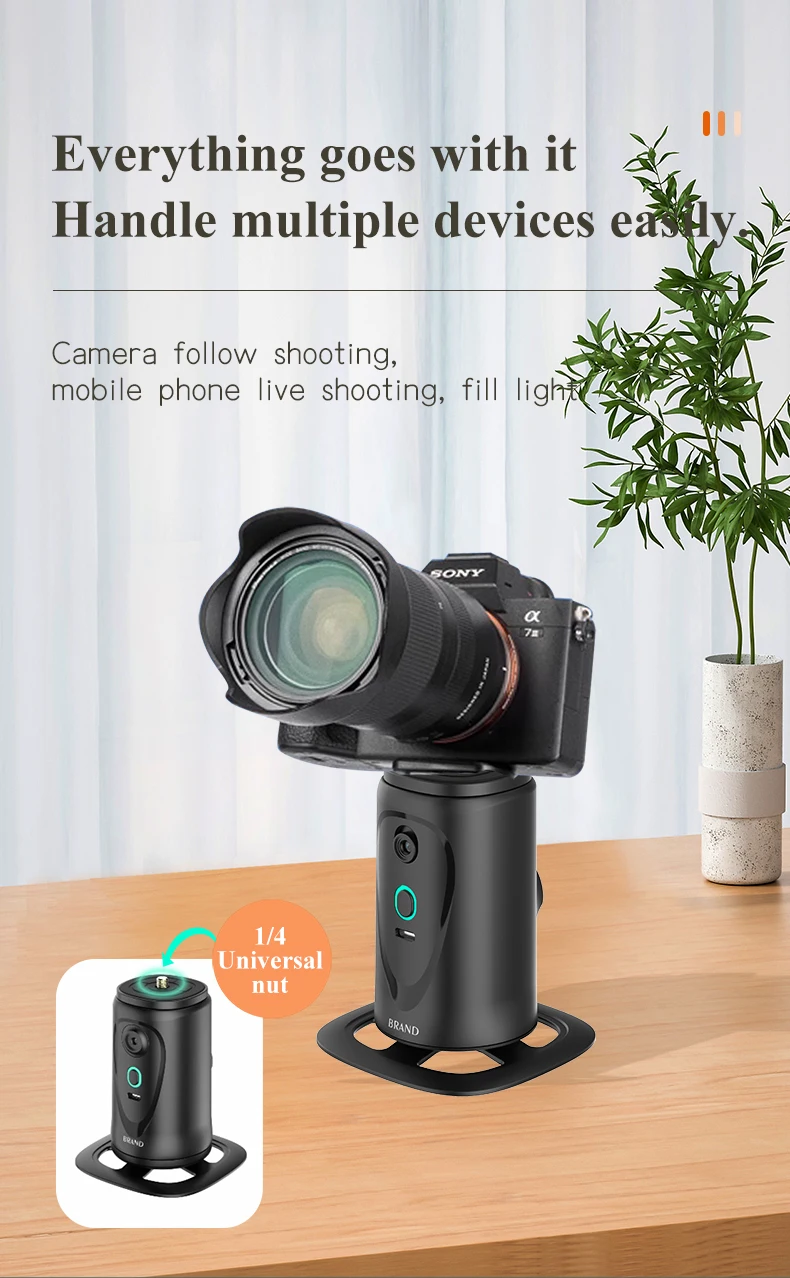 Auto Smart Shooting Selfie Stick with 360 Degree Tracking
