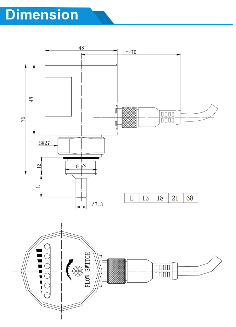 FST310 Electronic Flow Switch for 12V Water Pump with IP67 Protection - OEM