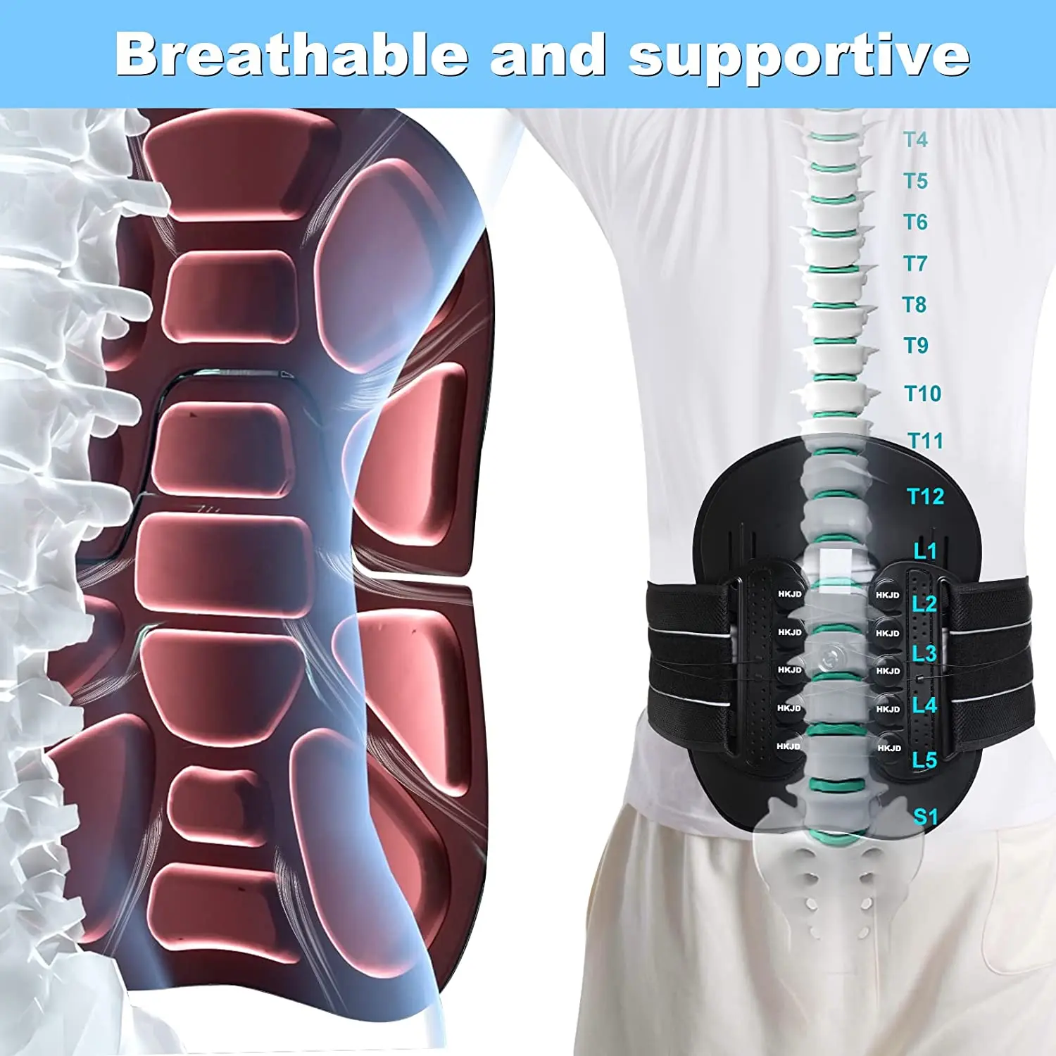 HKJD Adjustable Medical Decompression Traction Belt for Lower Back Support