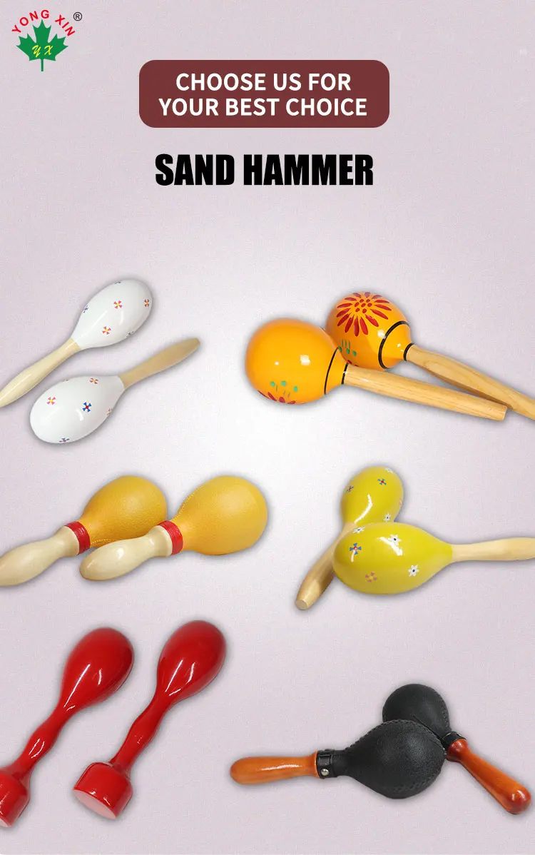 Maracas Wooden Color Cartoon Maracas Toys For Children Baby Maracas ...