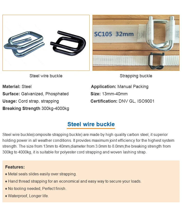 Galvanized / Phosphated Metal Steel Wire Cross Strapping Buckle - Buy ...
