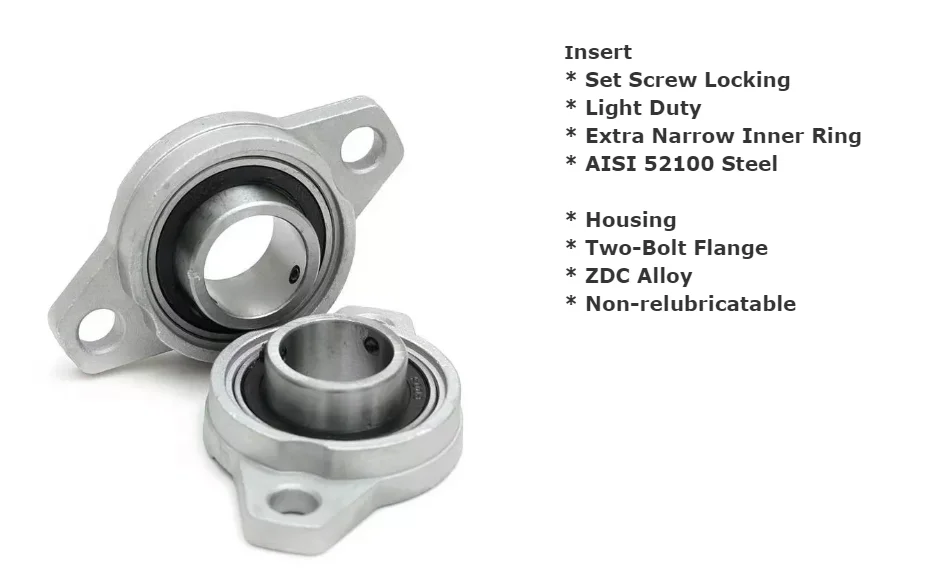 Zinc Alloy Self Aligning Pillow Block Flange Bearing KFL08