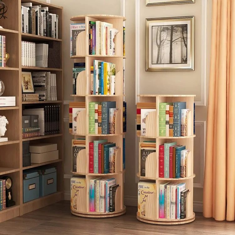 3 Tier 360 Rotating Bookshelf - Modern Storage Solution