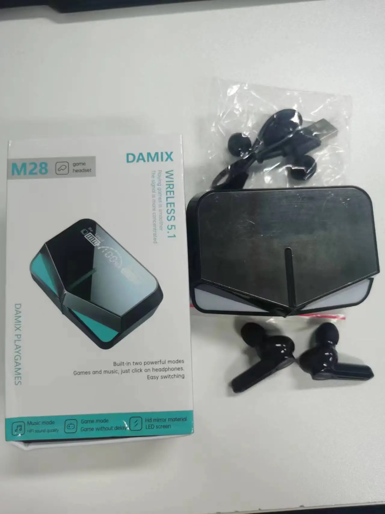 Ipowking M28 TWS Gaming Headphones - Low Latency & Power Bank