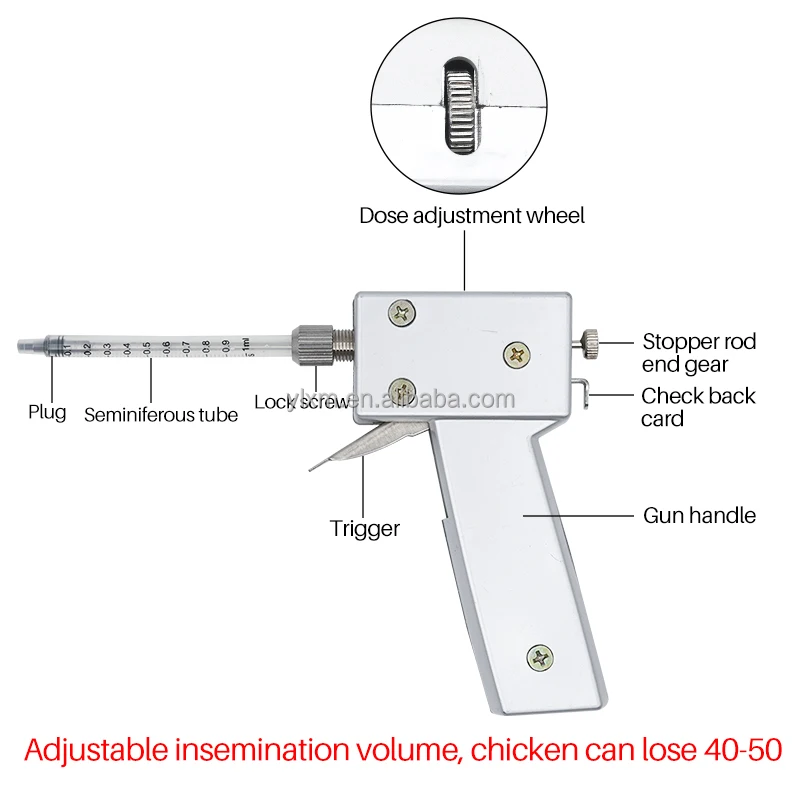 Metal Poultry Artificial Insemination Chicken Injection Gun