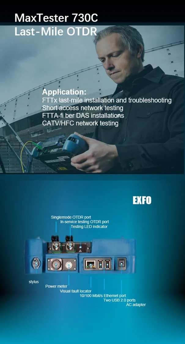 EXFO original Maxtester 730C MAX730C OTDR con filtro de 1625nm, con un ...