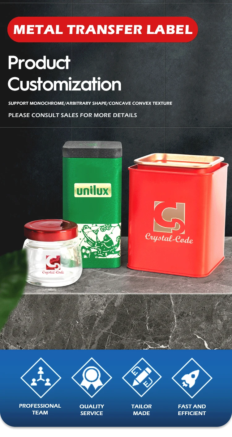 Customize Luxury Gold Adhesive Label Transfer Metal Sticker