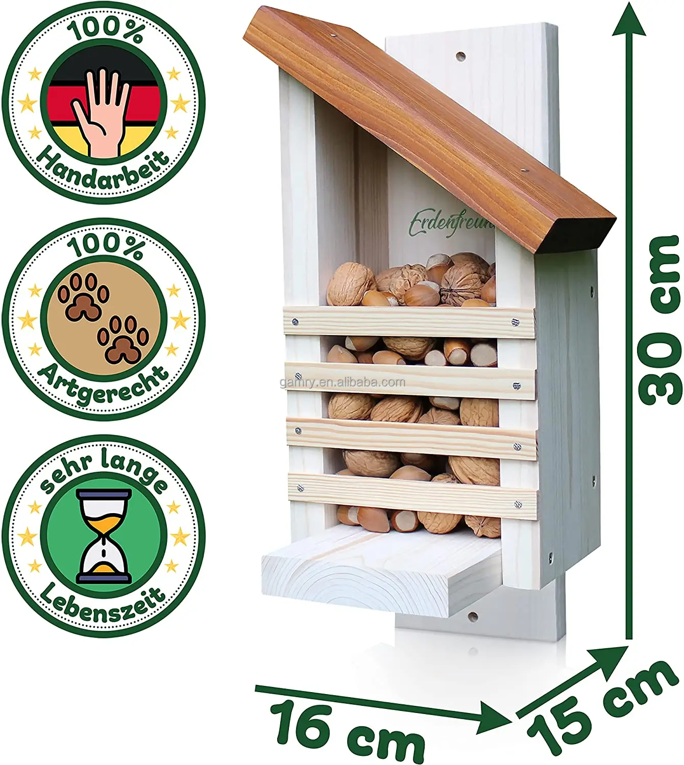 Large Wooden Multi-hole Bird House Nest Box for Wild Garden Birds ...
