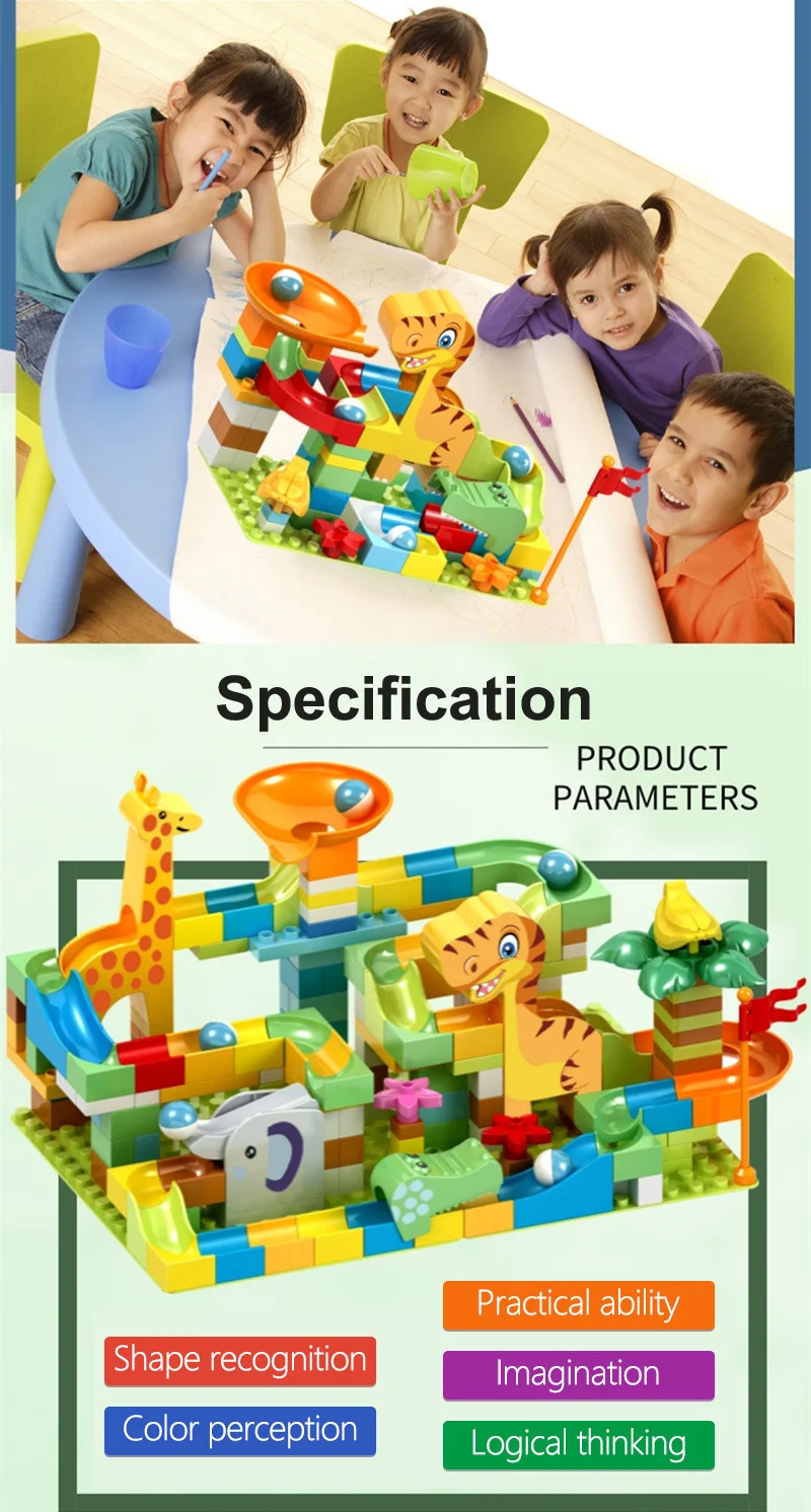 Big Size Marble Race Run Blocks Maze Ball Track Building Blocks Plastic ...