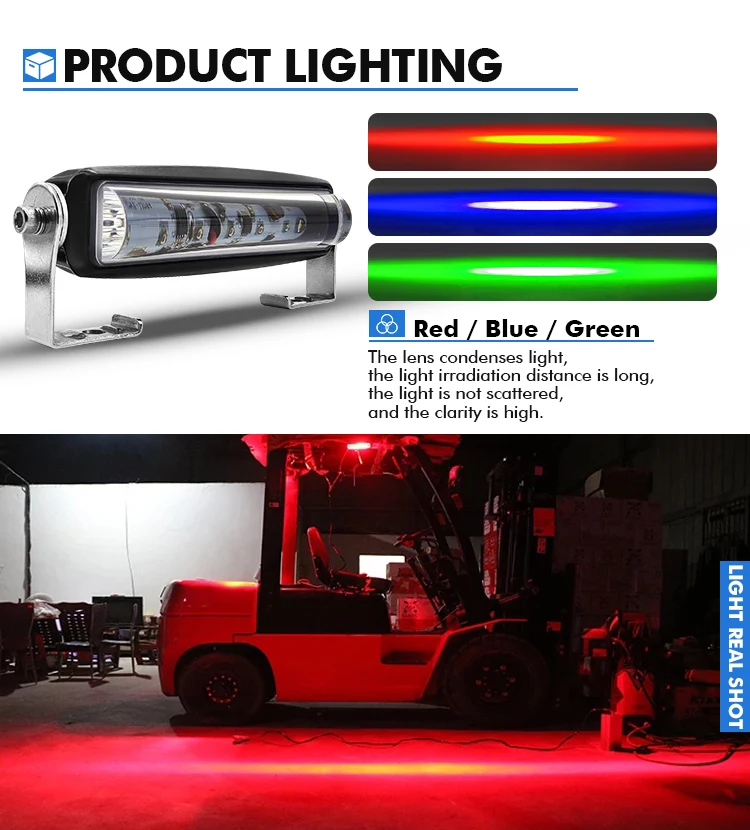 Waterproof Linear Light 30W Forklift LED Warning Light Red/green/Blue ...