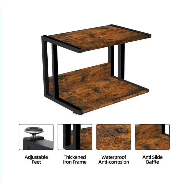 2 Tier Storage Shelves Vintage Printer Stand Holder Desktop Printer ...