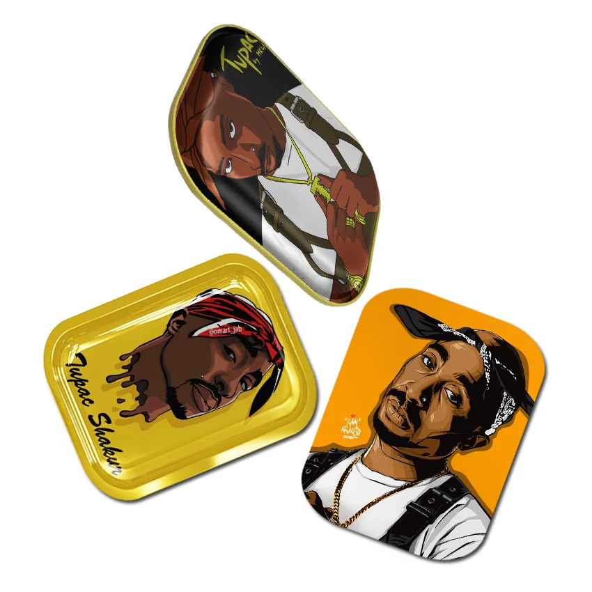 18*14cm Tin Herb Trays Double Sided Metal Rolling Tray With Magnetic ...