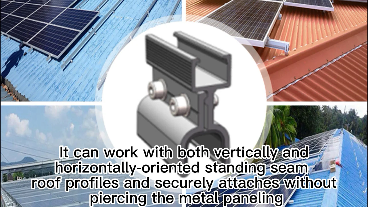 Solar Panel Install Standing Seam Roof Clamps Metal Roof Mount System ...