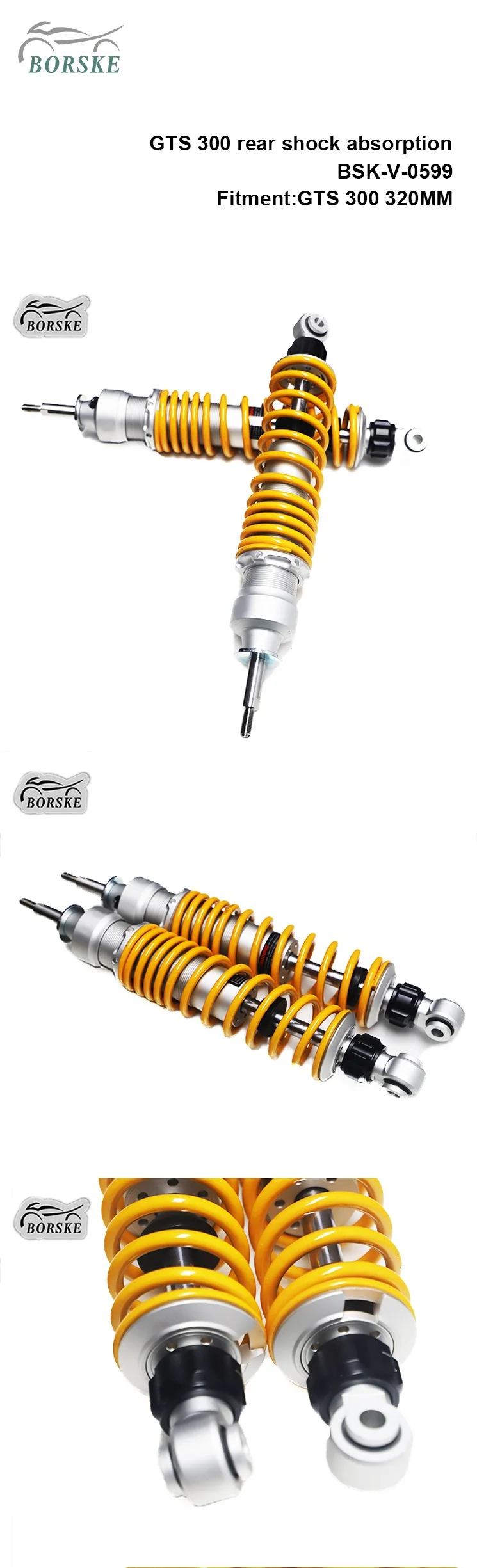 Bborske Oem 320mm Scooter Rear Damper Steel Suspension Motorcycle Rear ...