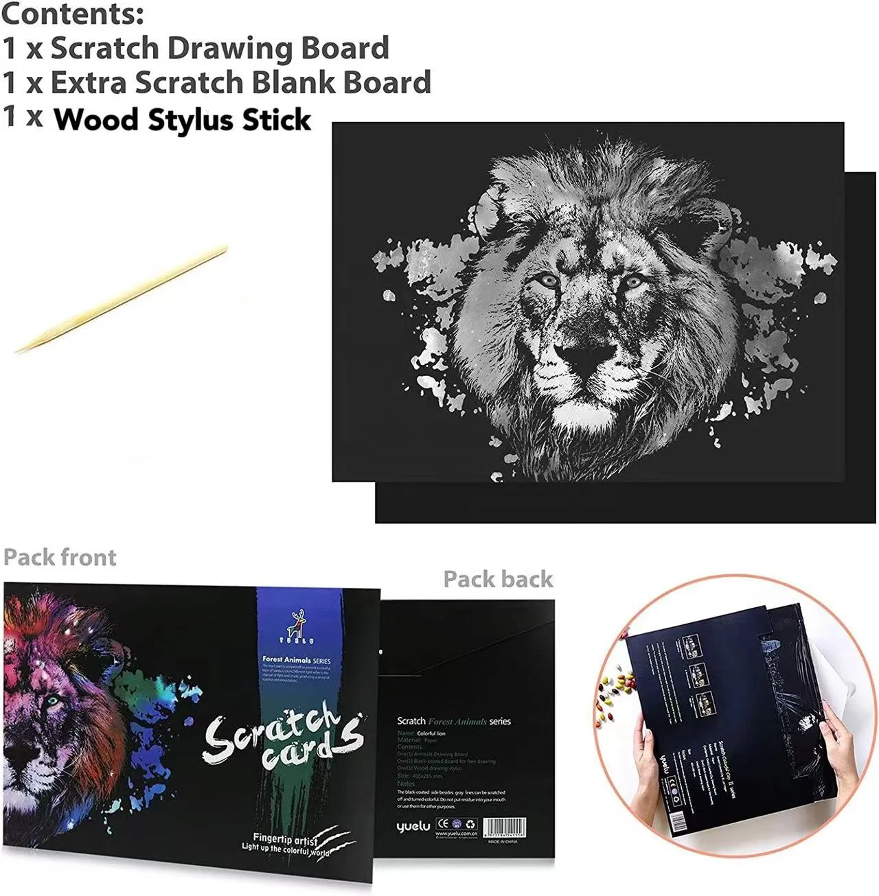 Night View Astronaut Space Series Theme Scratch Paper Rainbow Painting ...