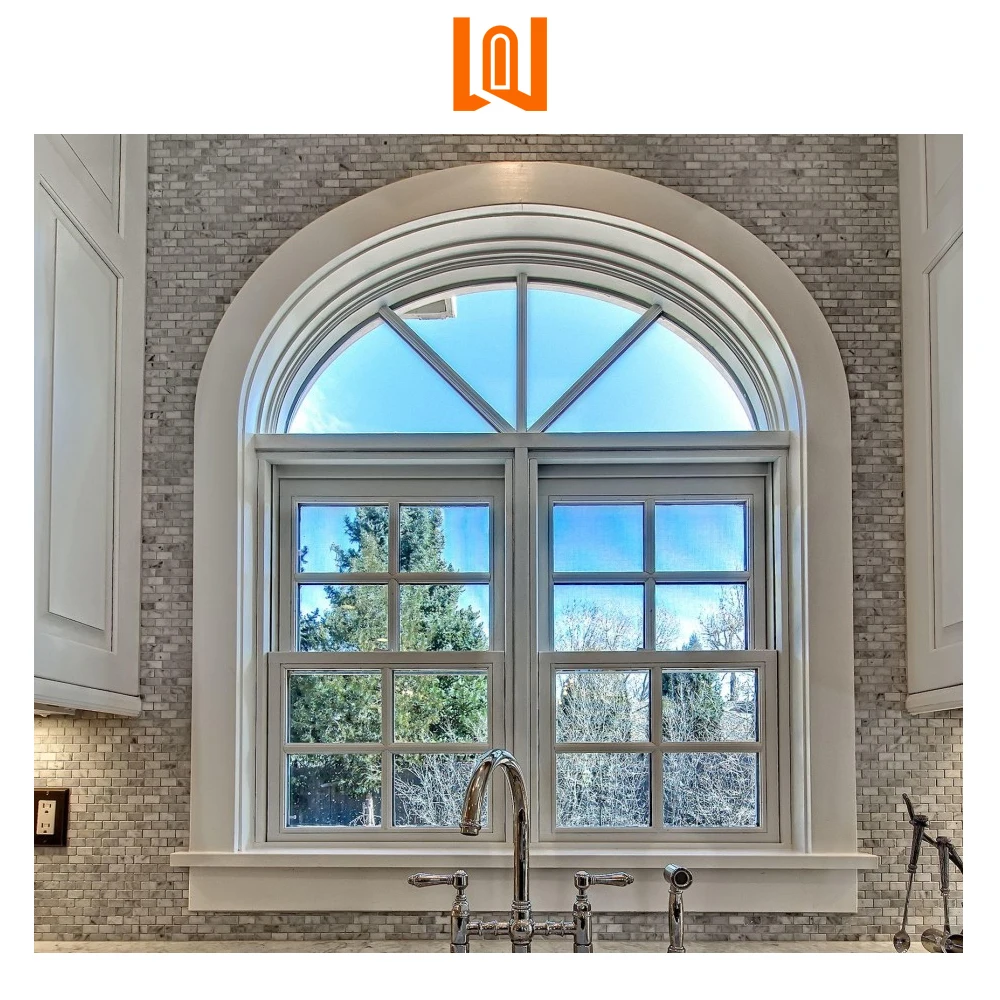 WANJIA French Half Round Window Grill Designs PVC Commercial Window ...