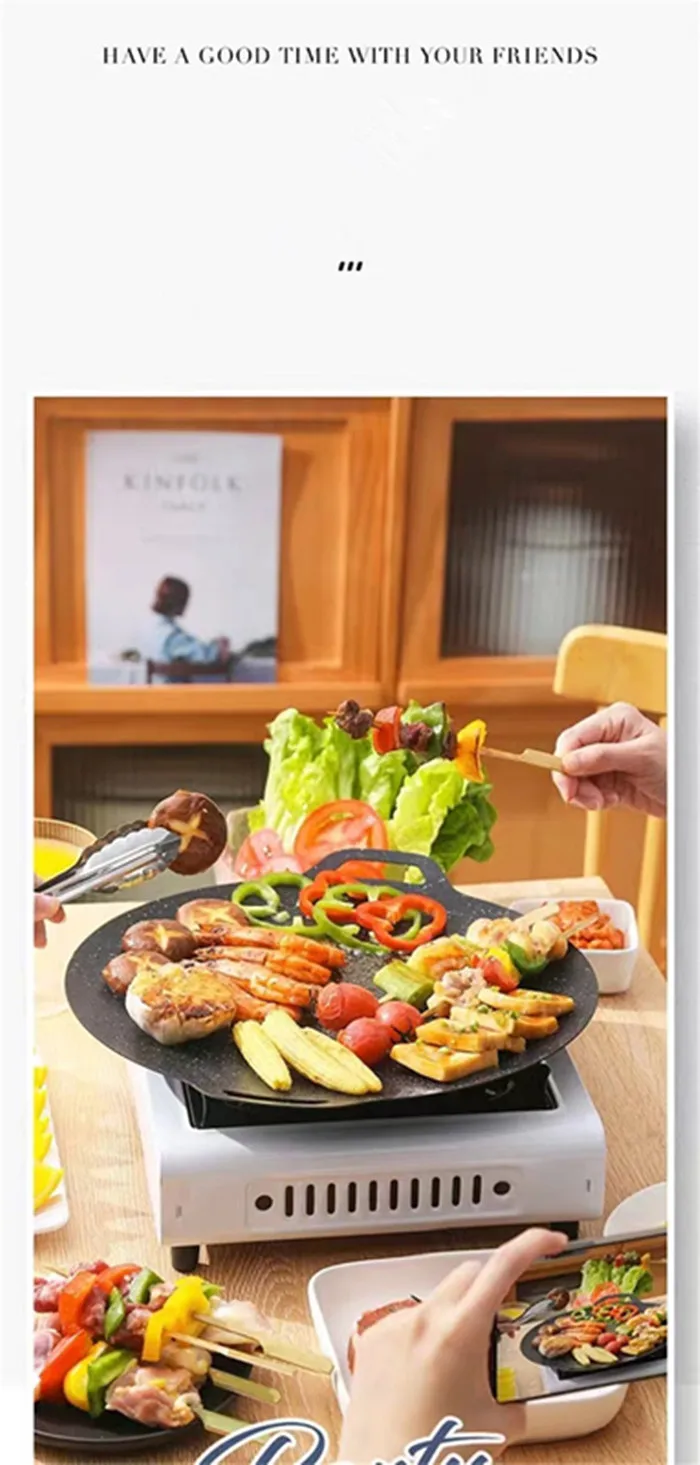 Portable Outdoor Camping Non-stick Pan Kitchen Bakeware Oil Frying ...