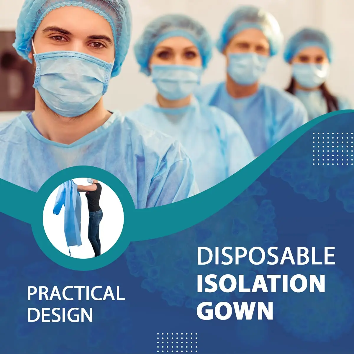ASTM LEVEL 1 2 3 Surgical Isolation Gown Sterile Sms Disposable ...