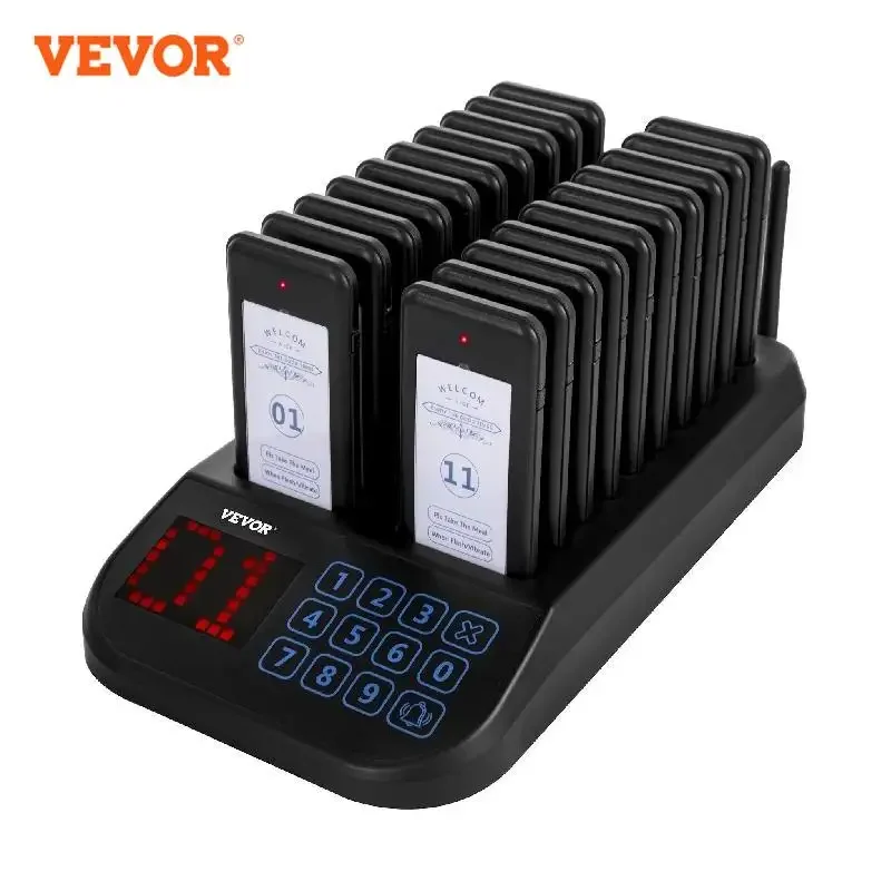 Vevor Restaurant Pager Calling Paging System 20 Coaster Receiver - Buy ...