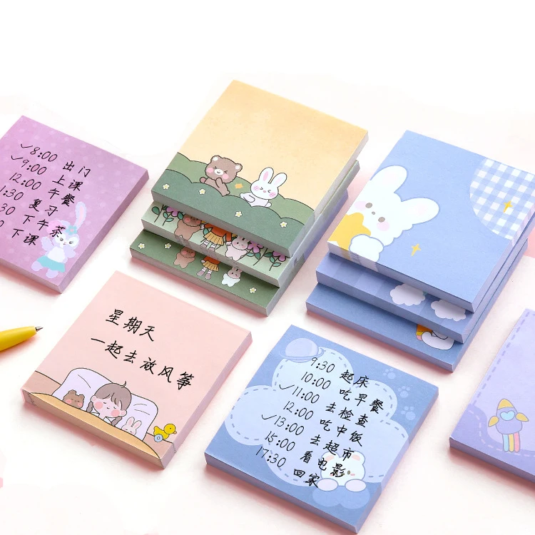 Hot Selling Kawaii Cute Sticky Notes Colorful Self-adhesive Memo Pads ...