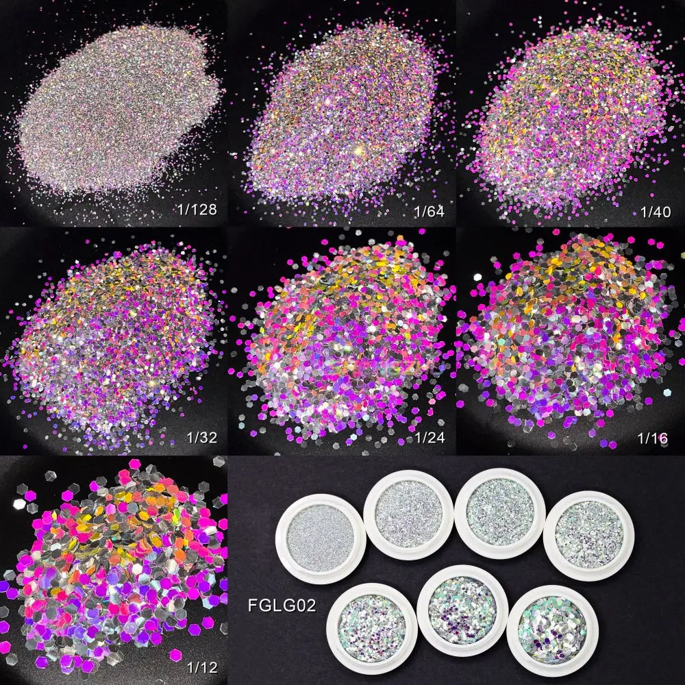Solvent Resistant Chunky Mixed Sizes Reflective Glitter Powder for Nail ...