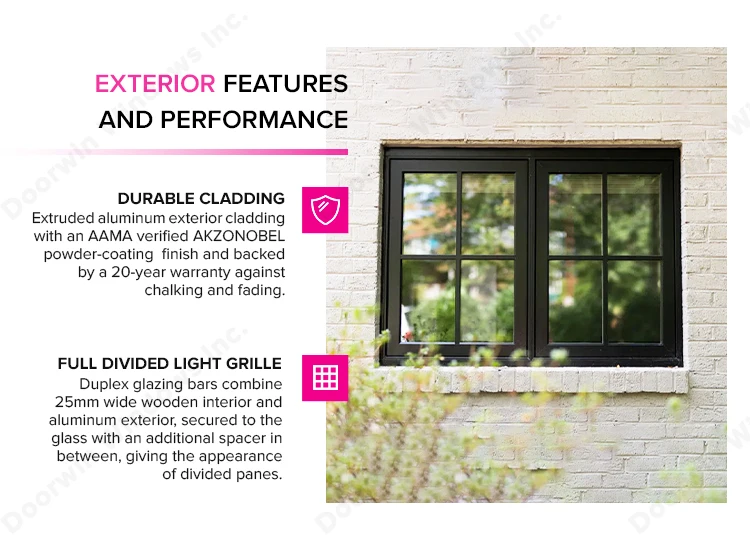 Architectural High Performance Outswing Casement Window Wood Crank Out ...