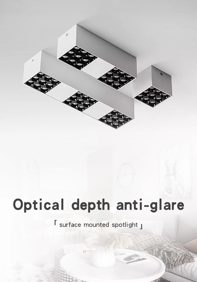 Square Surface Mounted Downlight Led Ceiling Grille Light Anti-glare ...