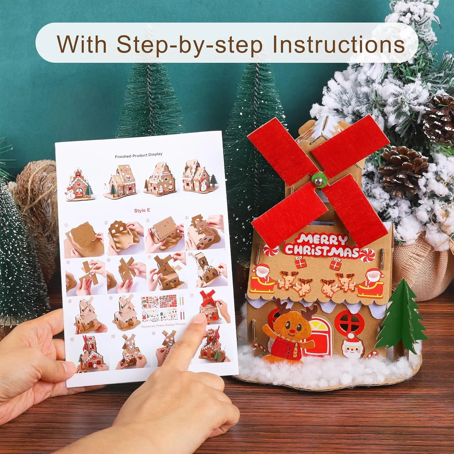 Custom Christmas House Kit Cardboard Craft House Decoration Build ...