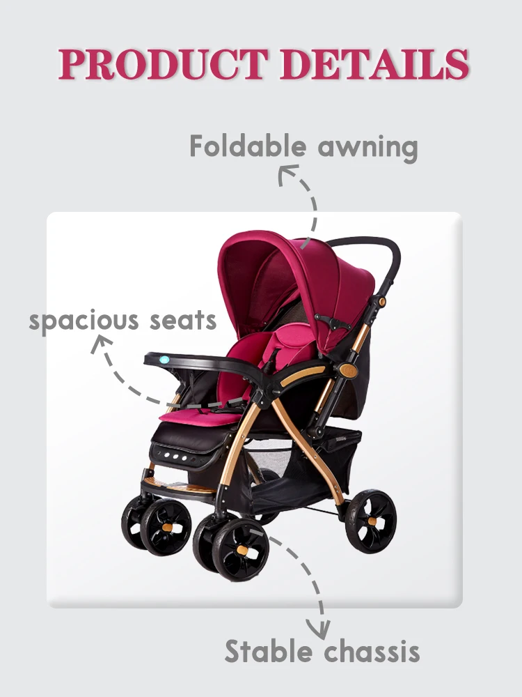 Multi Functional Baby Stroller - 3-in-1 High Landscape Basket