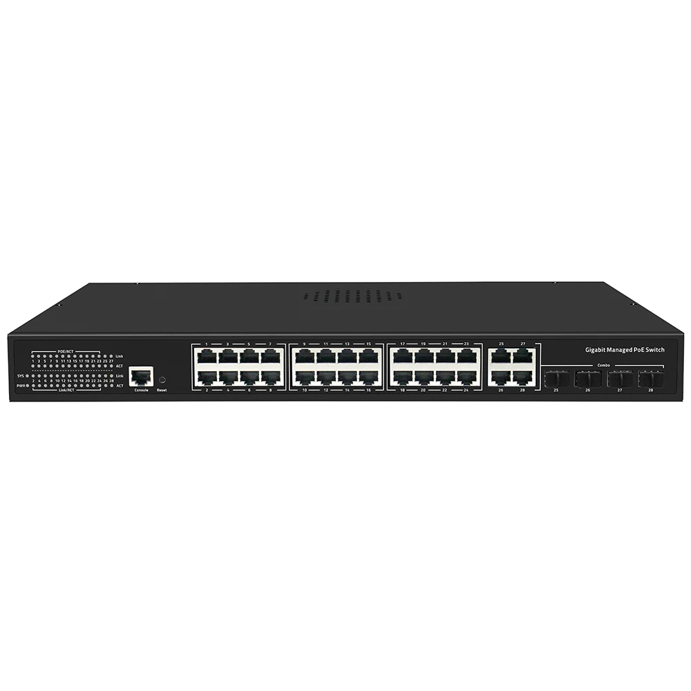 Rack Type 24 Port Gigabit Based L2 Vlan Managed Poe Switch With 4*ge ...