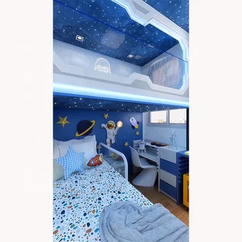 Foshan Manufacture Custom Kids Children Bedroom Furniture Blue Boys ...