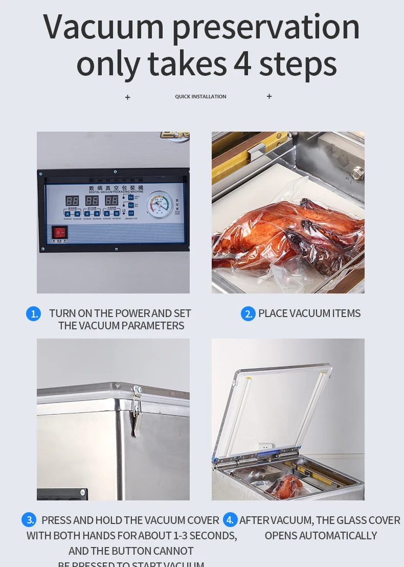 Commercial Chicken Fish Sausage Vacuum Sealer Packing Machine