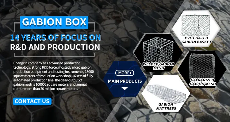 1mx1mx2m Hexagonal Woven Wire Mesh Gabion Box Pvc Coated Galfan ...