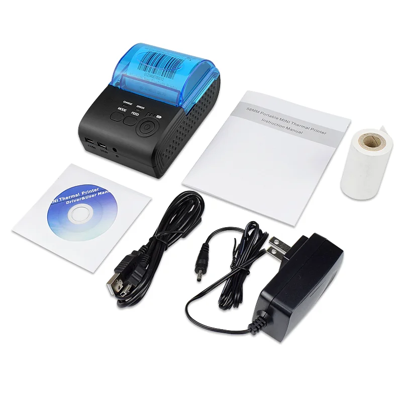 58mm Mini Printer Portable Handheld Sticker Thermal Printer Support Bt ...