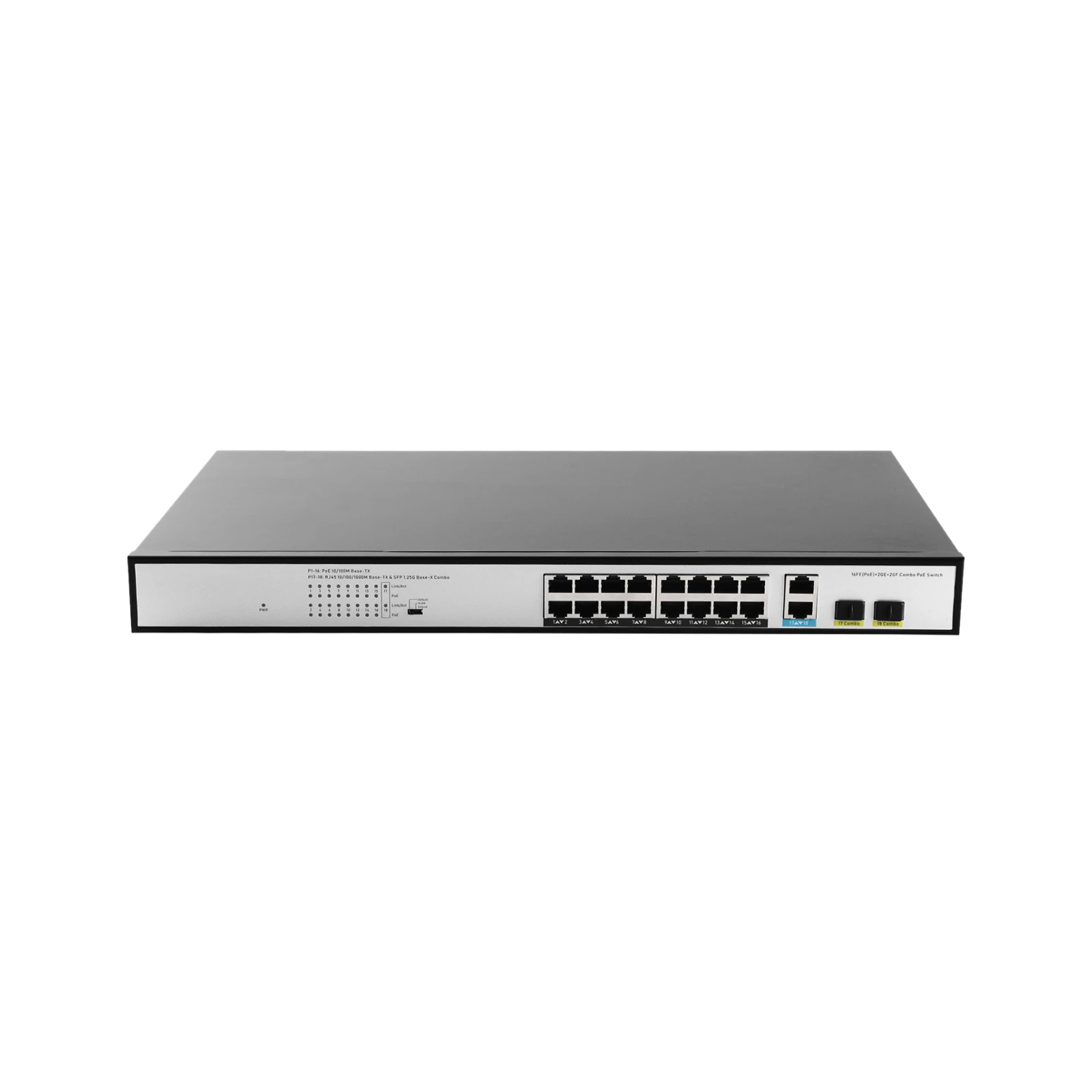 Jidetech 100 Gigabit 18-port Poe Switch 2 Gigabit Optical Multiplex ...