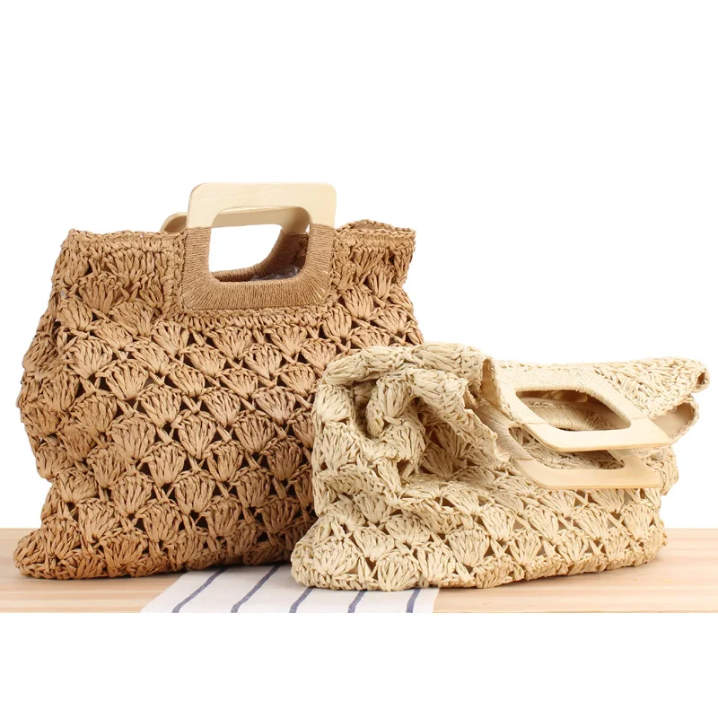 2024 Handmade Paper Rope Straw Woven Bag for Ladies Women's Large ...