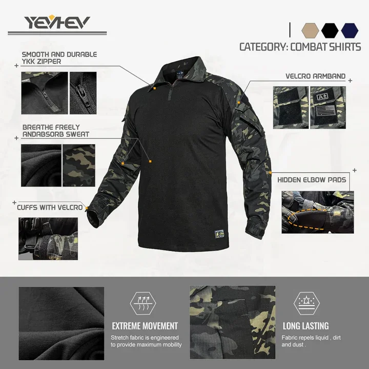 PTG Men's Tactical Combat Shirt - Crye Precision Style