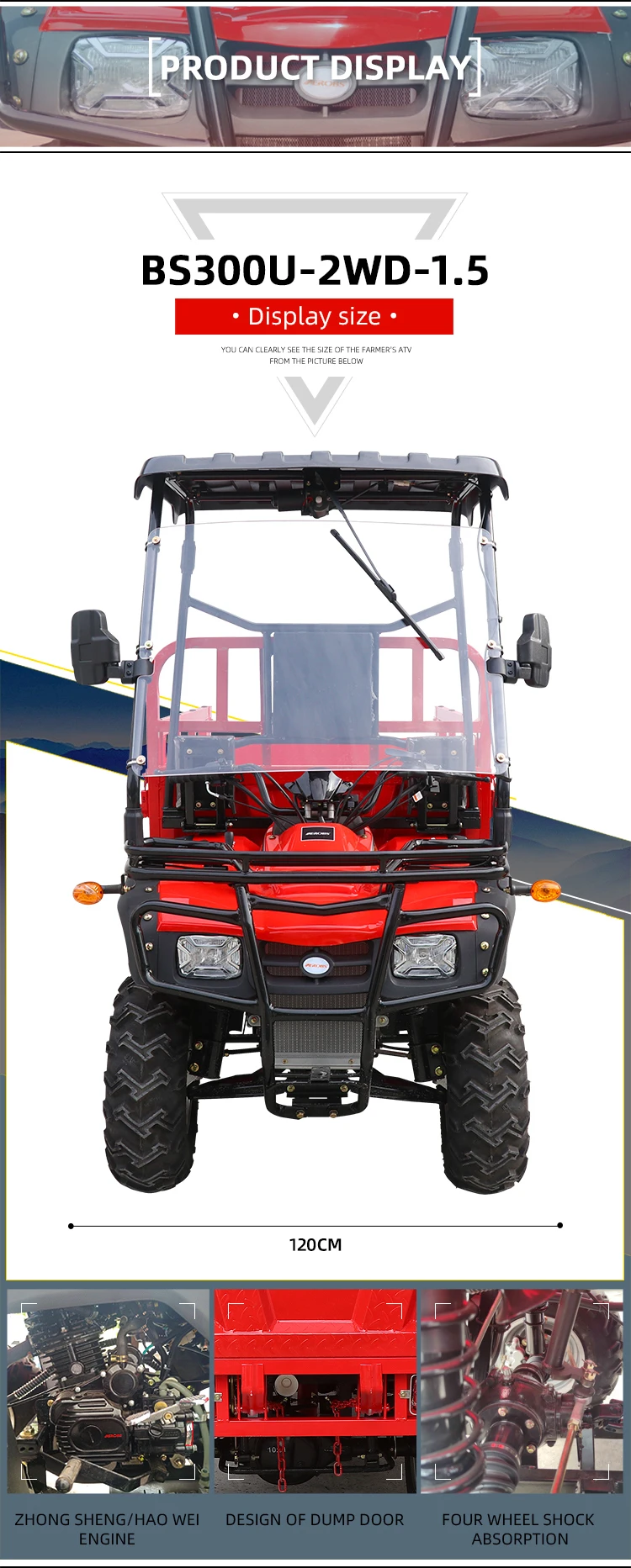 Four-wheeled Farmer Off-road Motorcycle Atv With A Bucket And Four ...