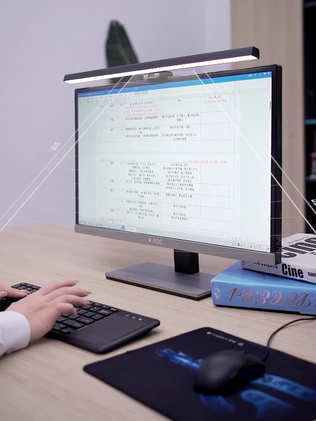 3 Color Temperature Stepless Dimming Screenbar Light Desk Lamp Computer ...