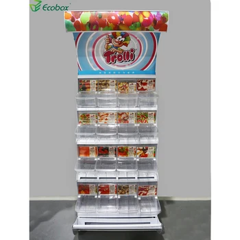 Supermarket And Store Bulk Candy Display Racks And Shelves Gravity Feed ...