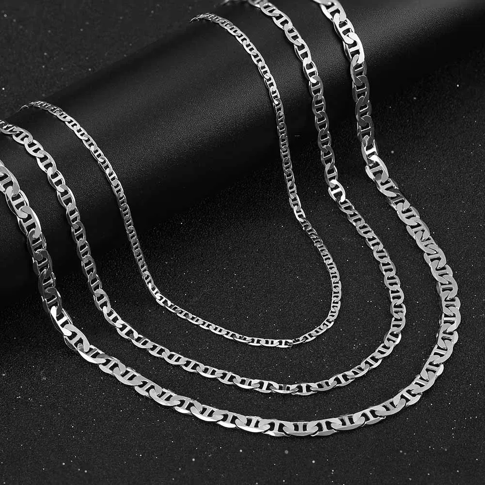Hip Hop 925 Sterling Silver Men's Fine O-Link Chain Chunky Fashion ...