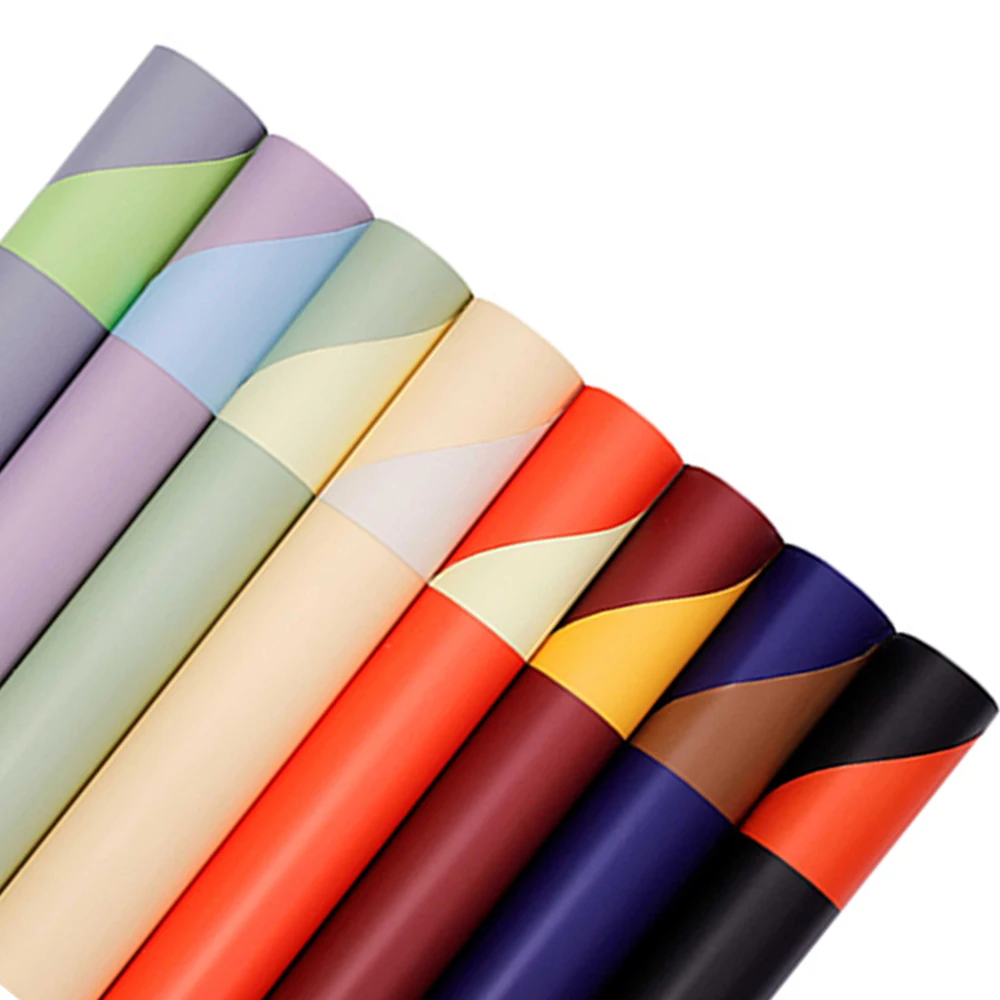 Two-side Macaron Color Flower Packaging Wrapping Paper Waterproof Pure ...