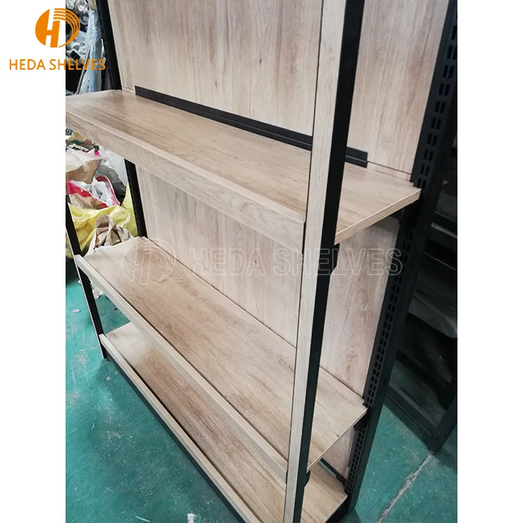 Custom Shop Shelves Supermarket Wooden Display Rack Gondola Shelving ...
