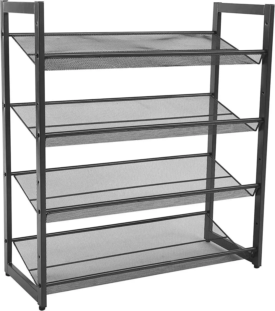 Stackable Metal Mesh Shoe Racks - Versatile Storage Solutions