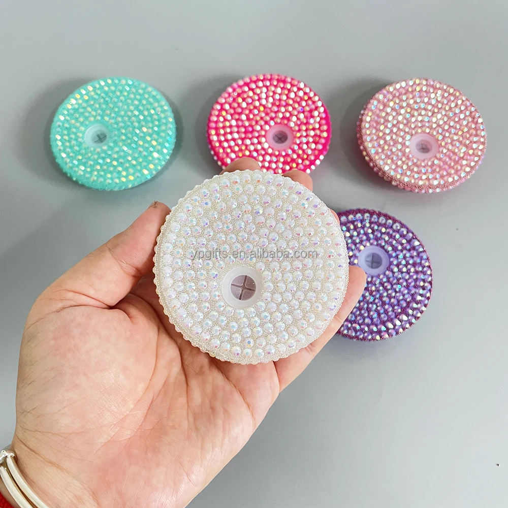 Customized Bling Rhinestone Colored Plastic Lids with Straw Hole for ...